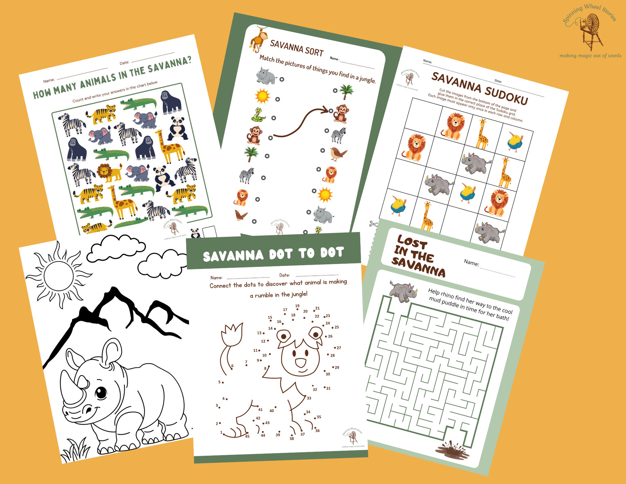 Savanna Activity Pack – Spinning Wheel Stories