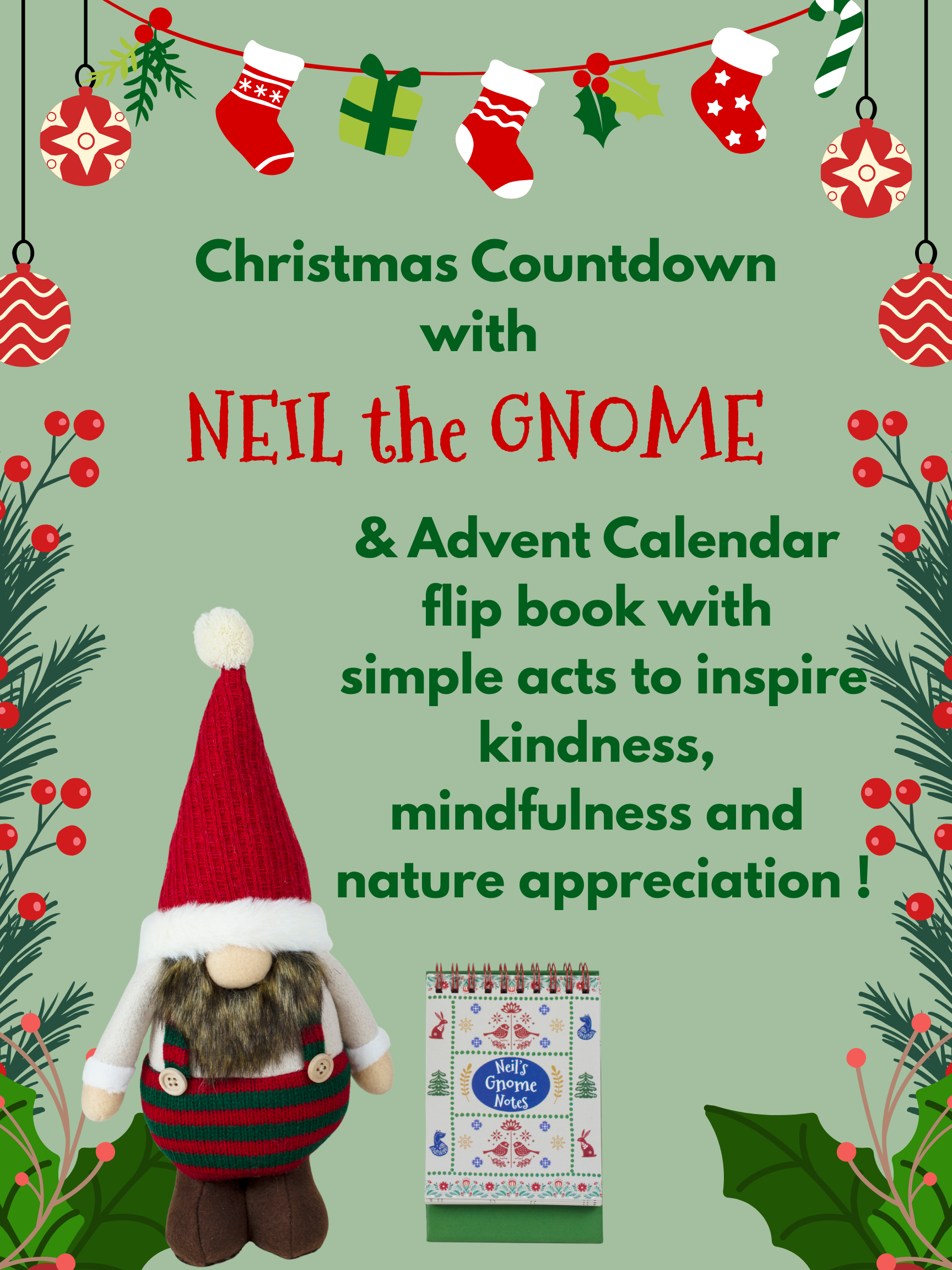 Neil the Gnome Advent Christmas Countdown Gift Set – Spinning Wheel Stories